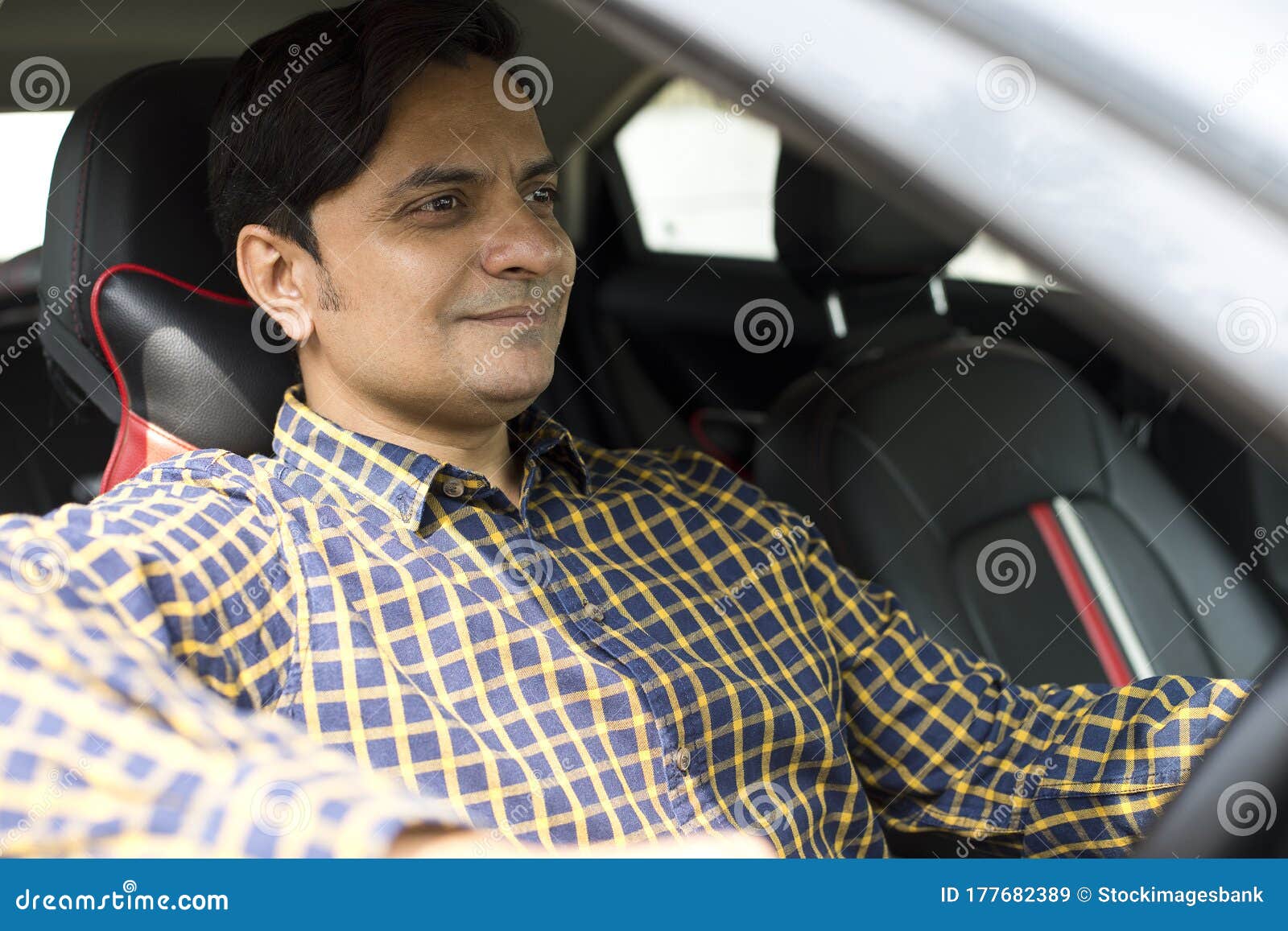 Young Indian Man Driving Car in City Stock Image - Image of india ...