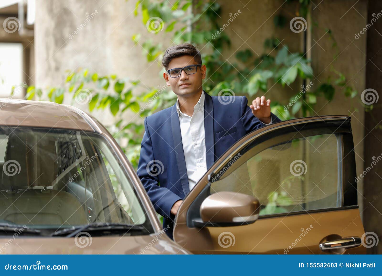 Young Indian Man with His Car Stock Image - Image of handsome, outdoor ...