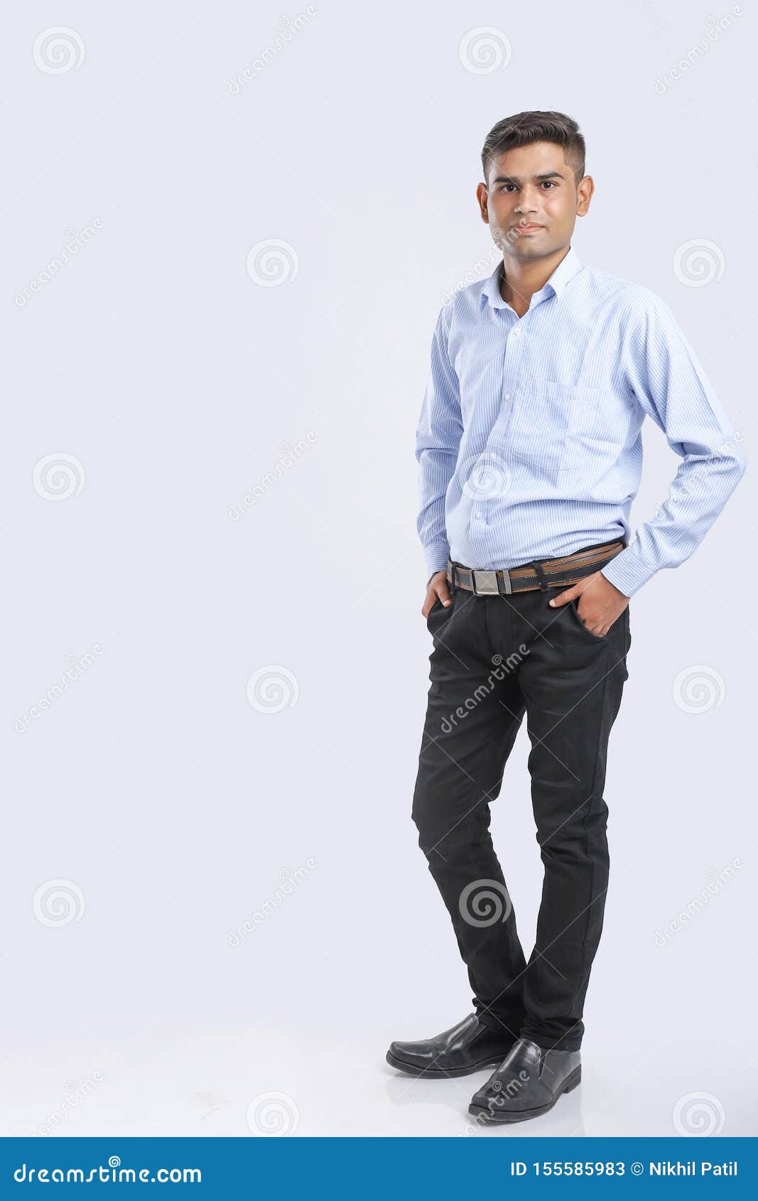 Young Indian Man Standing Over White Background Stock Image - Image of ...