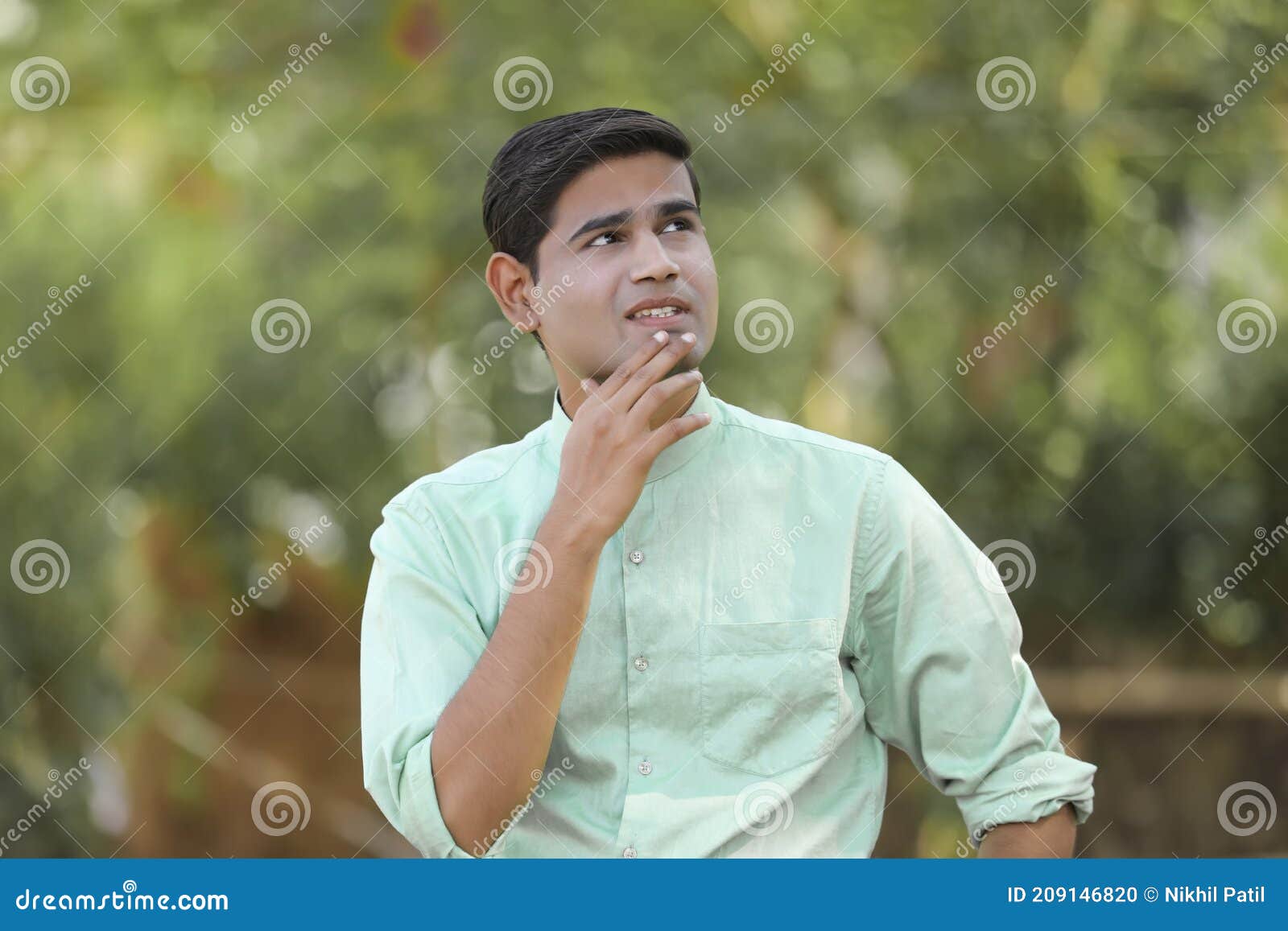 Young Indian Man Thinking Some Idea Stock Photo - Image of idea, male ...