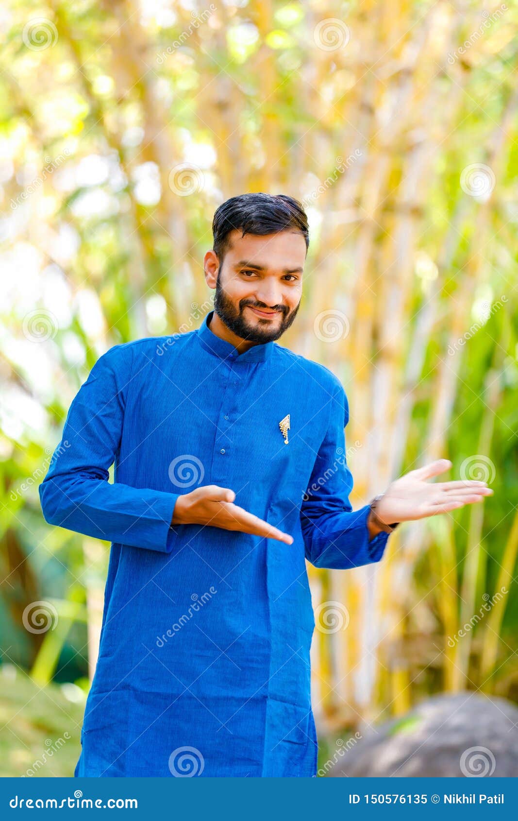 Young Indian Man in Traditional Wear Stock Image - Image of attractive ...