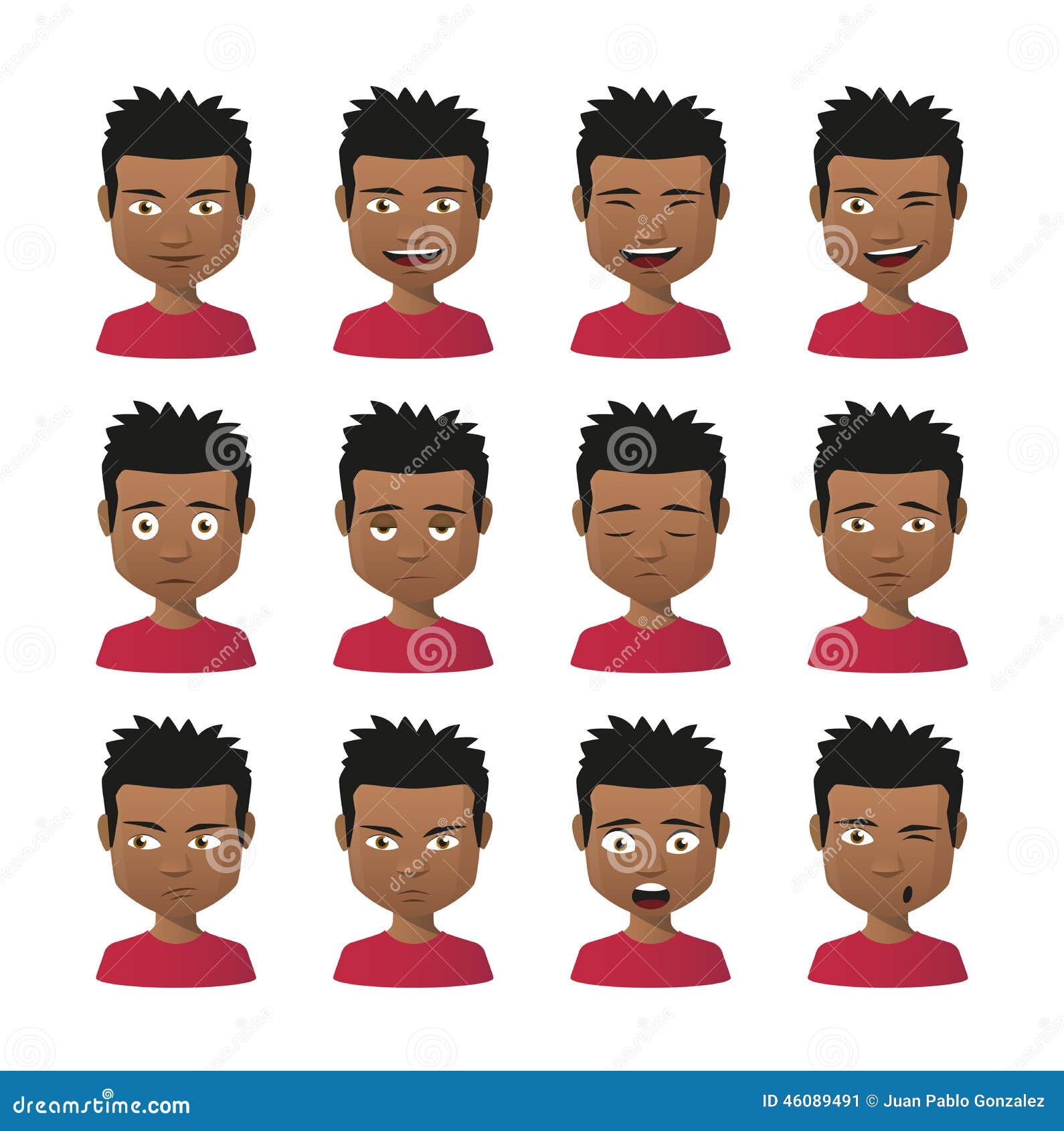Young Indian Men Avatar Expression Set Stock Illustration ...