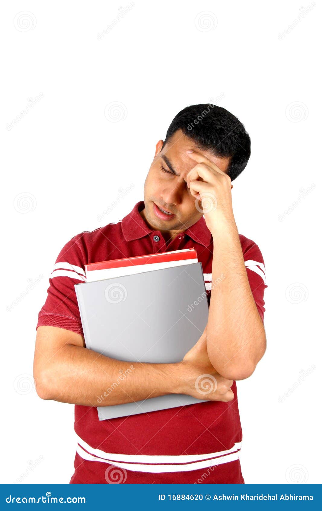Young Indian Student Holding His Head in Stress. Stock Photo - Image of ...