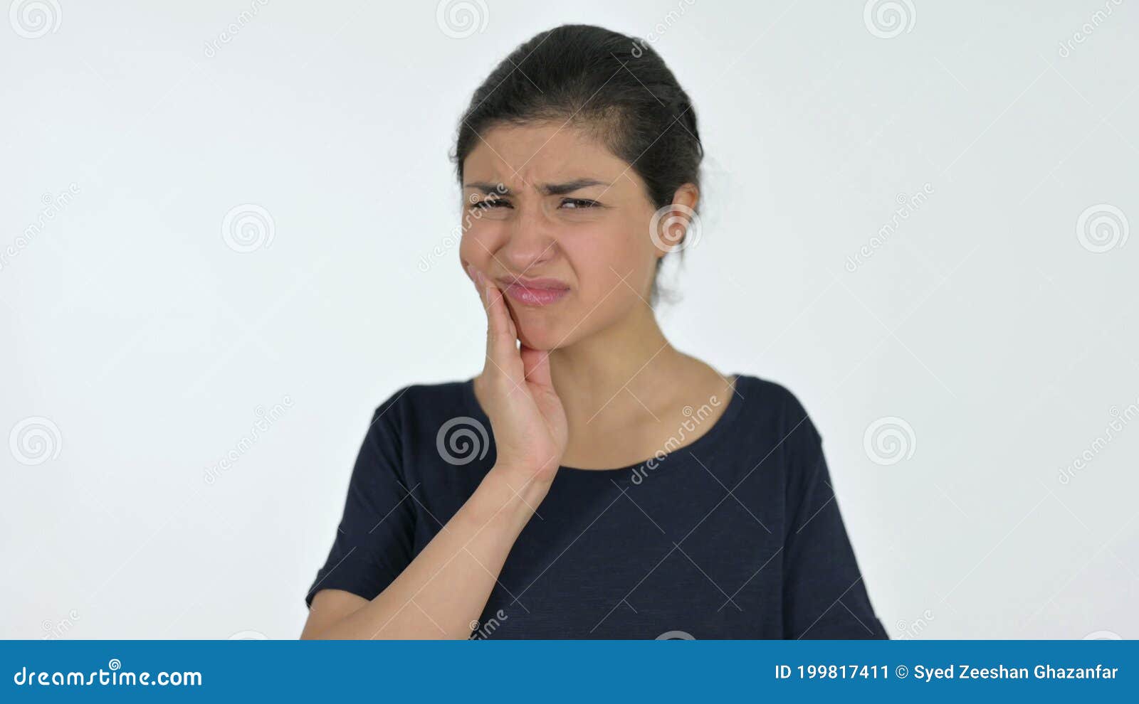 Young Indian Woman with Toothache, White Background Stock Video - Video ...