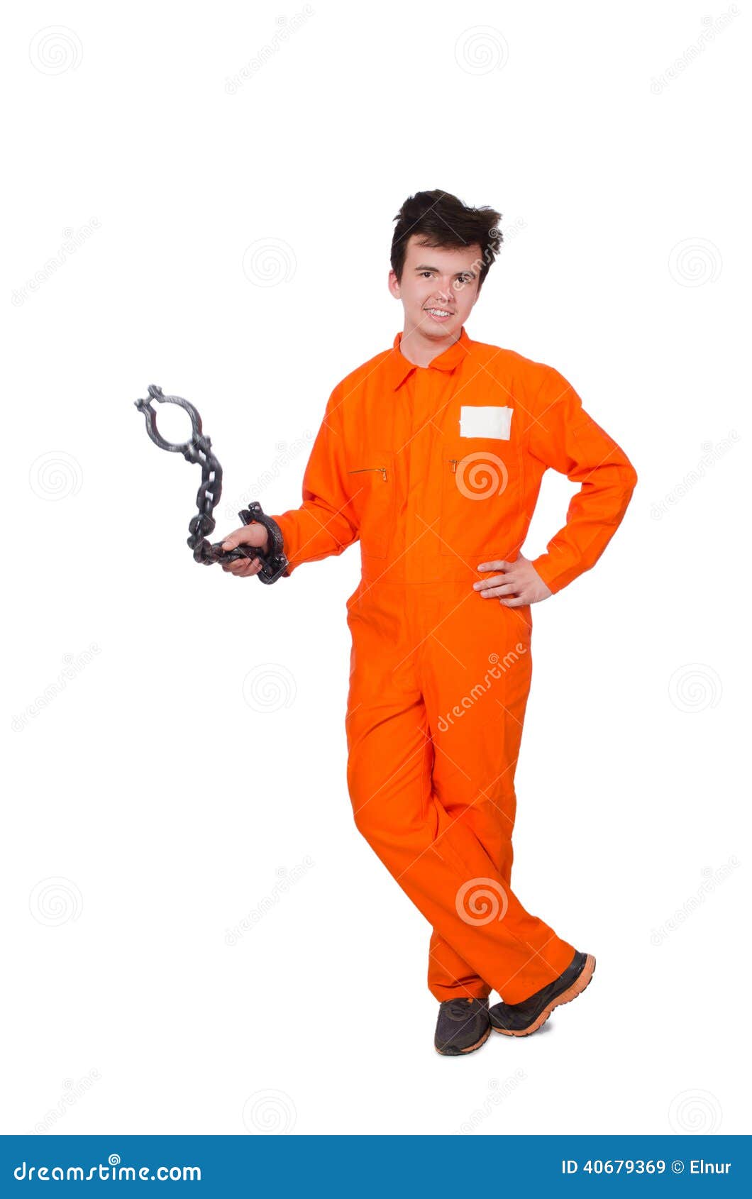 Young inmate with chains stock image. Image of cuffs - 40679369