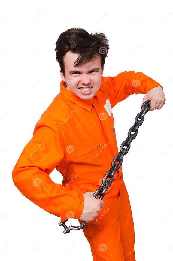 Young inmate with chains stock image. Image of convict - 40679405