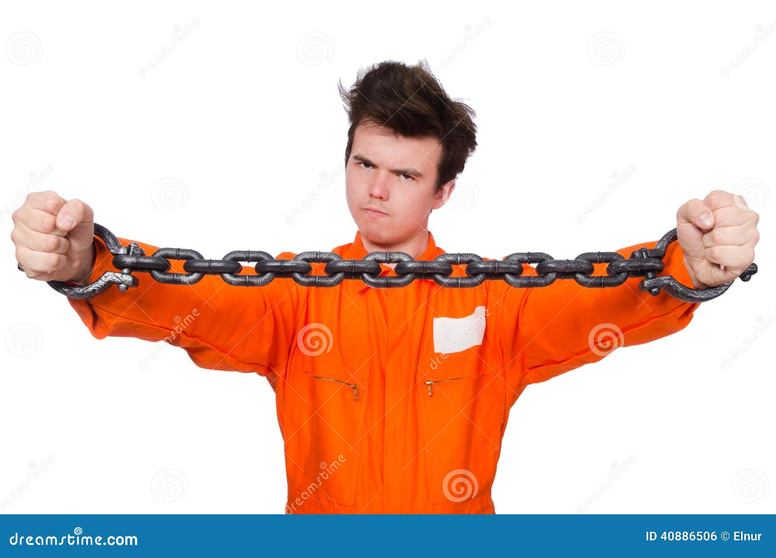 Young inmate with chains stock photo. Image of handcuffs - 40886506
