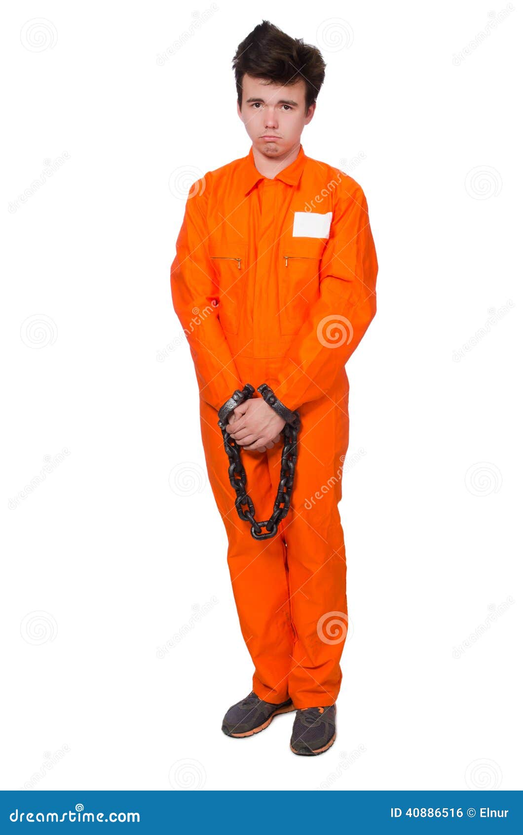 Young inmate with chains stock photo. Image of cutout - 40886516