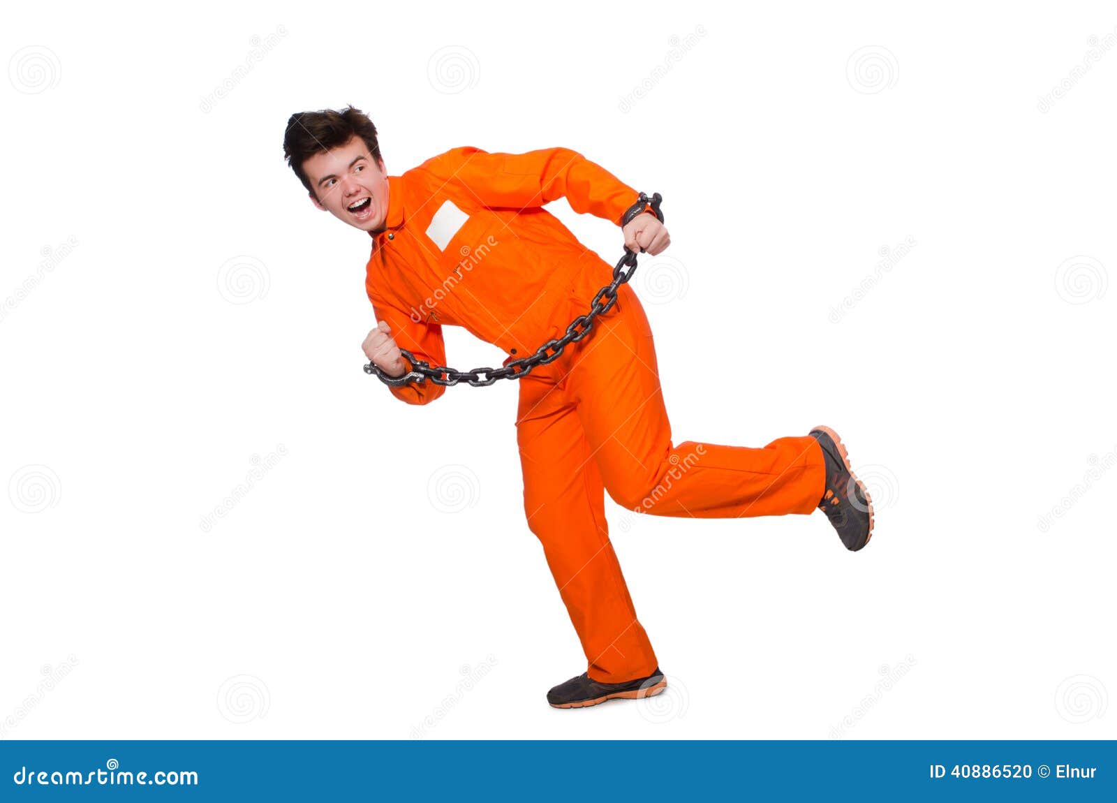 Young inmate with chains stock photo. Image of isolated - 40886520