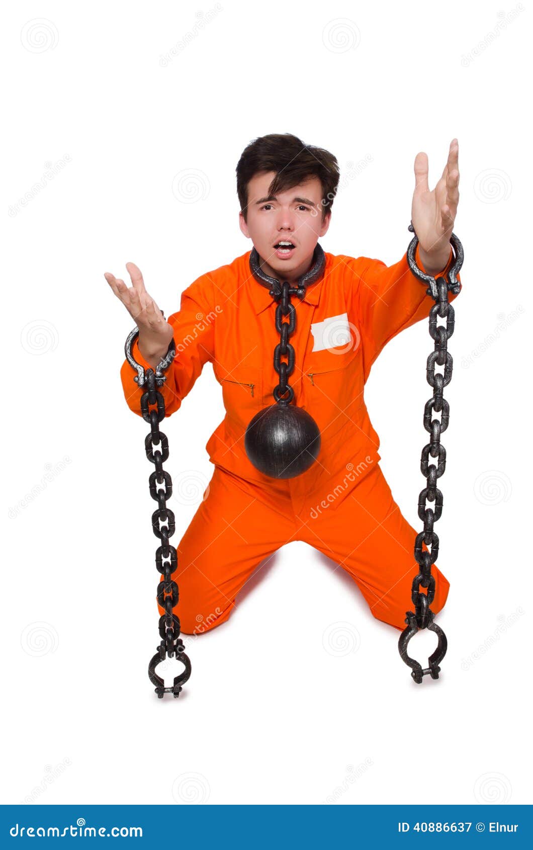 Young inmate with chains stock image. Image of fetter - 40886637