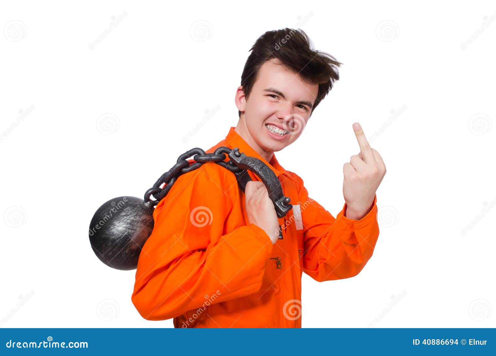 Young inmate with chains stock photo. Image of bondage - 40886694