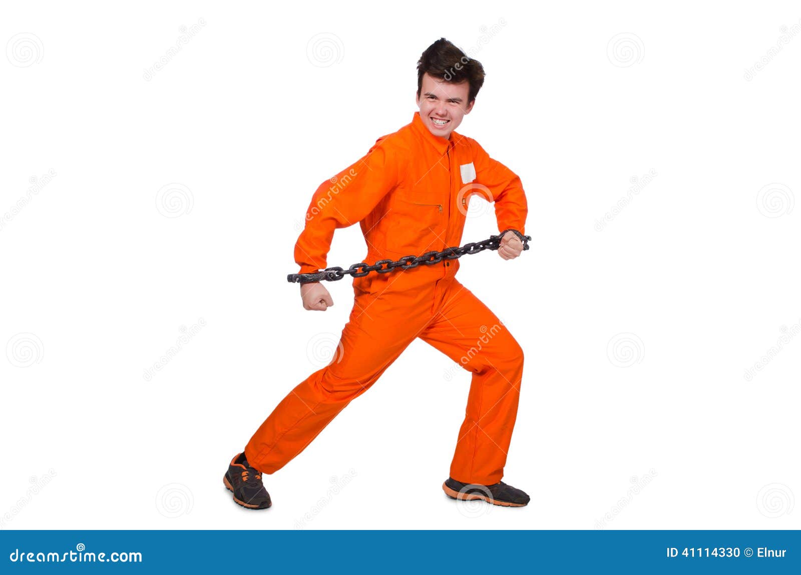 Young inmate with chains stock photo. Image of illegal - 41114330