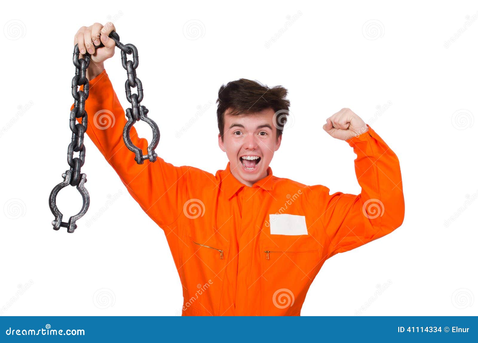 Young inmate with chains stock photo. Image of jailbird - 41114334
