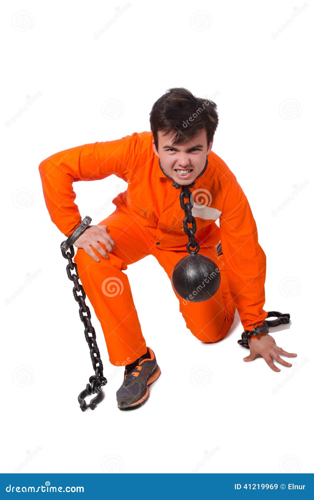 Young Inmate with Chains Isolated Stock Image - Image of crime ...