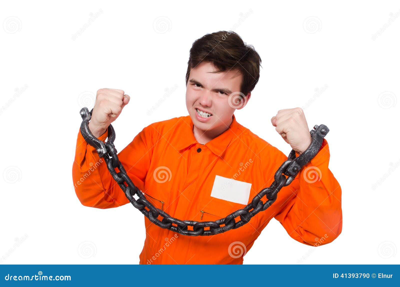 Young Inmate with Chains Isolated Stock Photo - Image of bondage ...