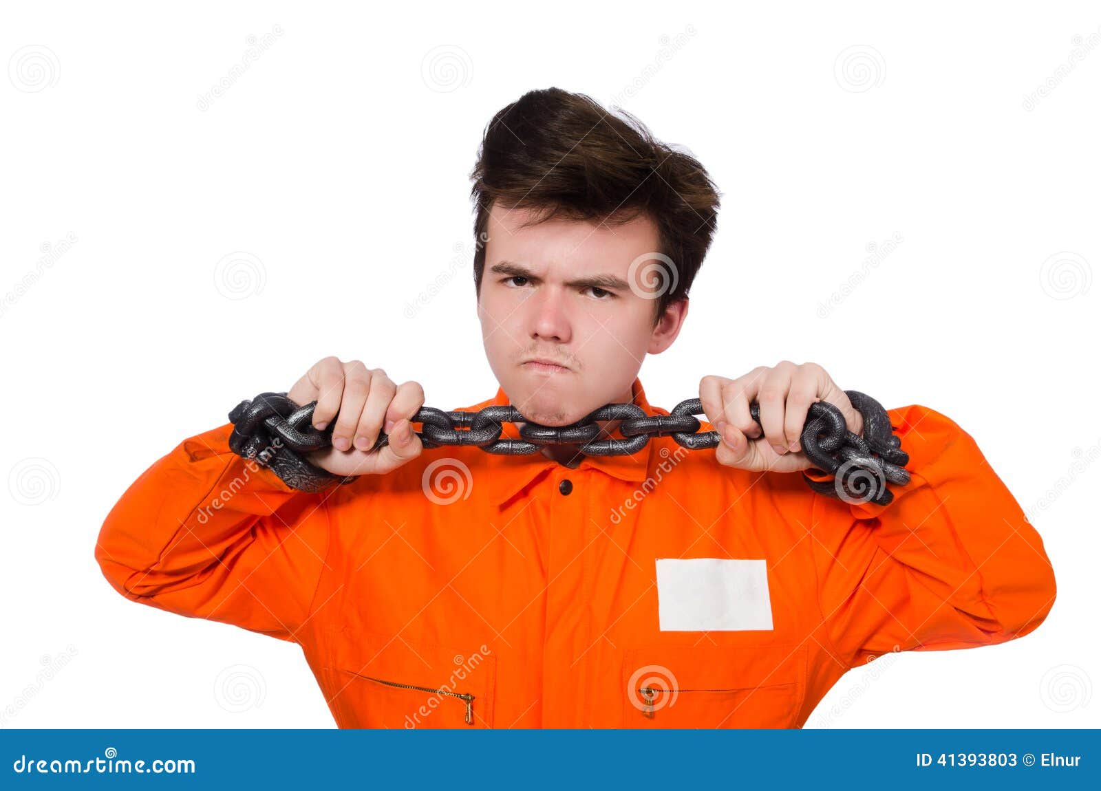 Young Inmate with Chains Isolated Stock Image - Image of handcuffed ...