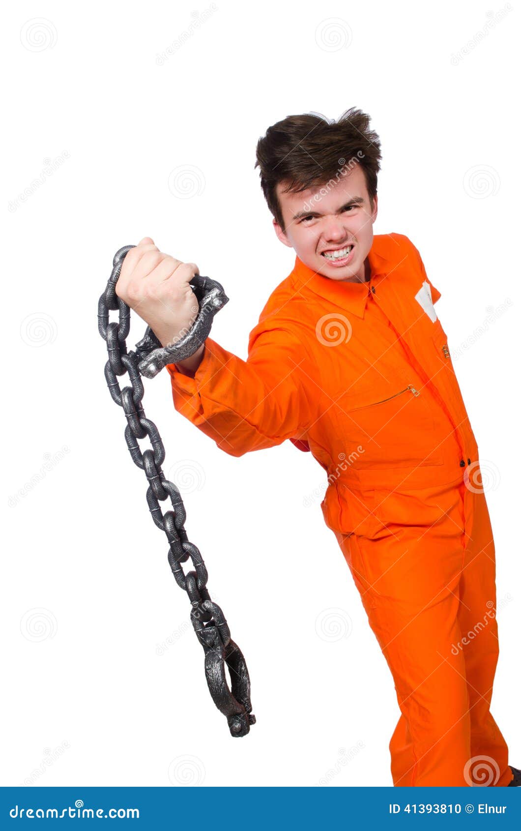 Young Inmate with Chains Isolated Stock Photo - Image of bracelet ...