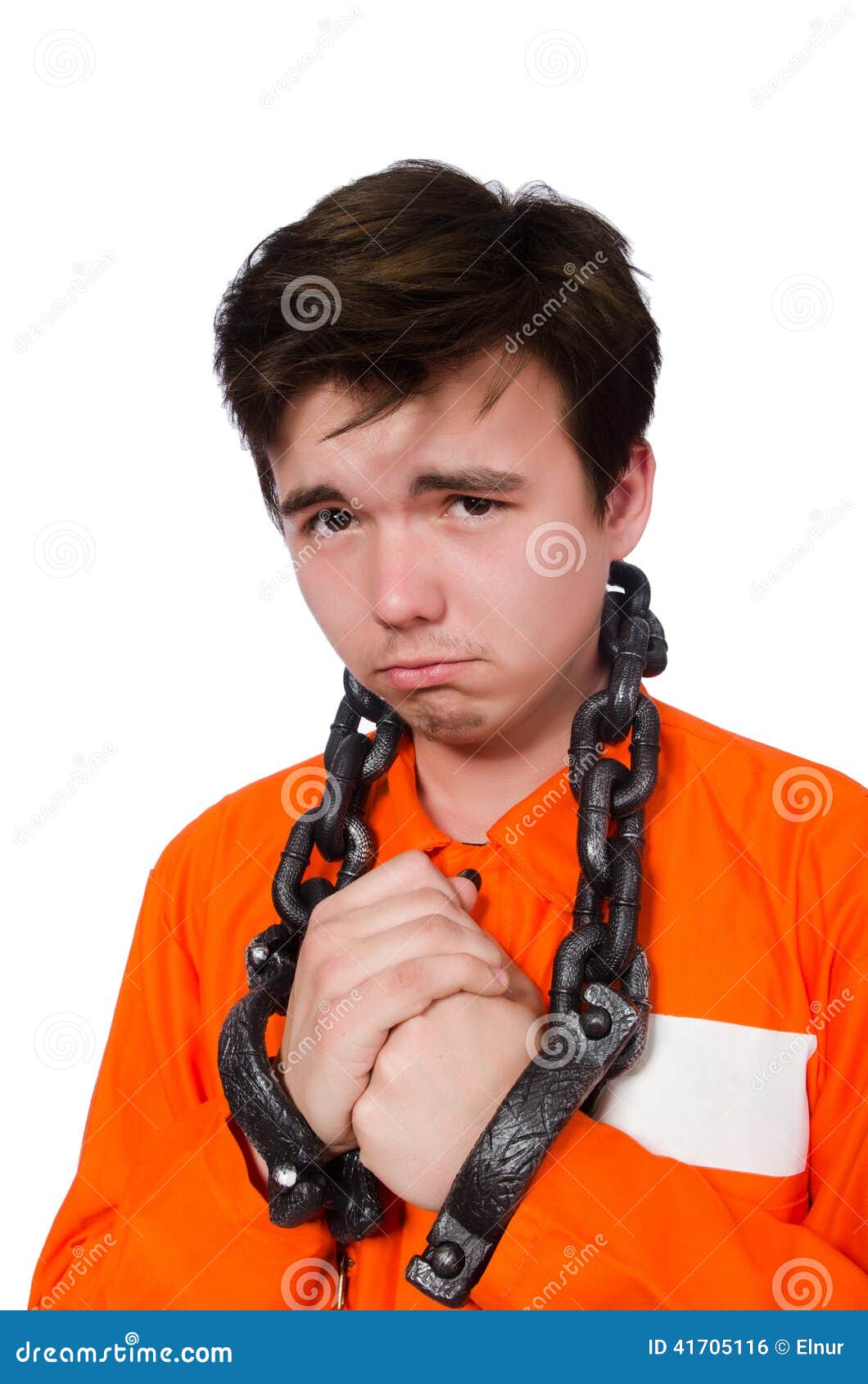 Young Inmate with Chains Isolated Stock Photo - Image of chain, illegal ...
