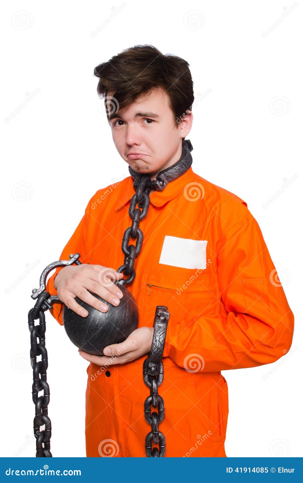 Young Inmate with Chains Isolated Stock Image - Image of bondage ...