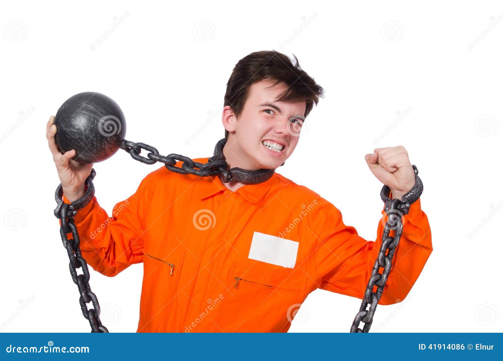 Young Inmate with Chains Isolated Stock Photo - Image of hand, crime ...