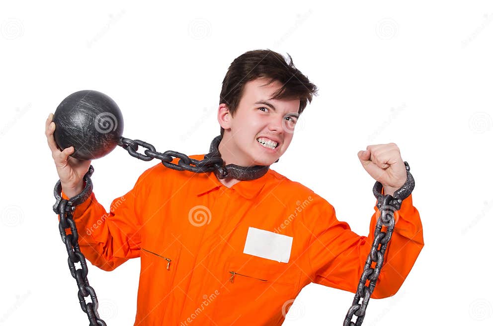 Young Inmate with Chains Isolated Stock Photo - Image of hand, crime ...