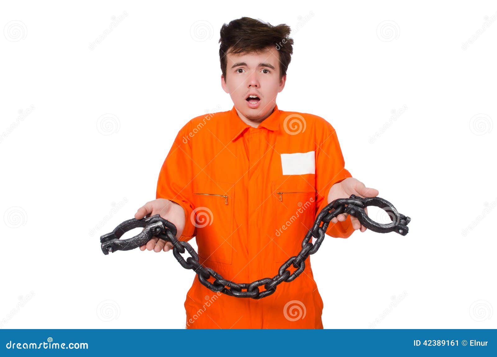 Young Inmate with Chains Isolated Stock Image - Image of bondage, jail ...