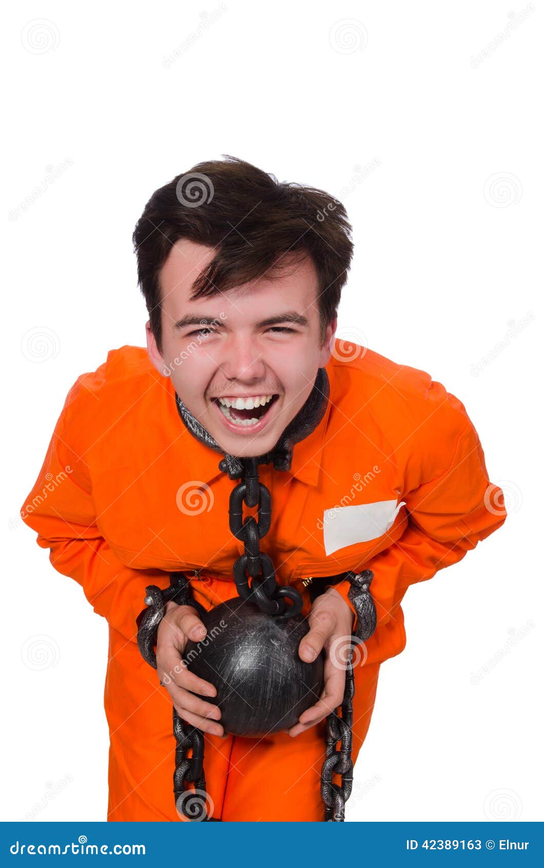 Young Inmate with Chains Isolated Stock Image - Image of handcuff ...