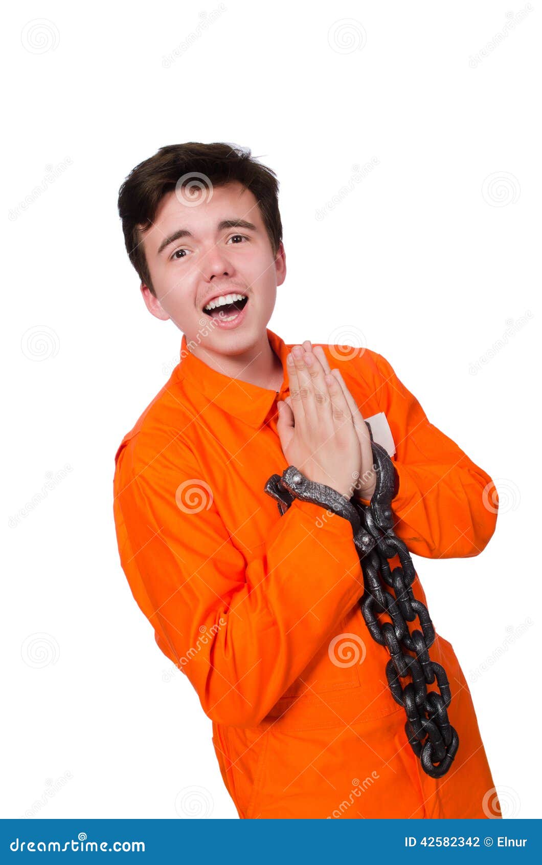 Young Inmate with Chains Isolated Stock Photo - Image of captivity ...