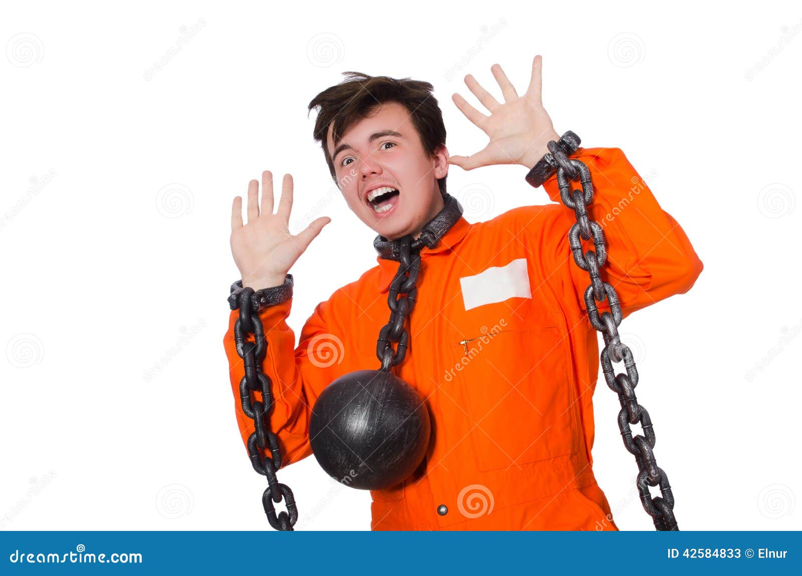 Young Inmate with Chains Isolated Stock Image - Image of freedom ...