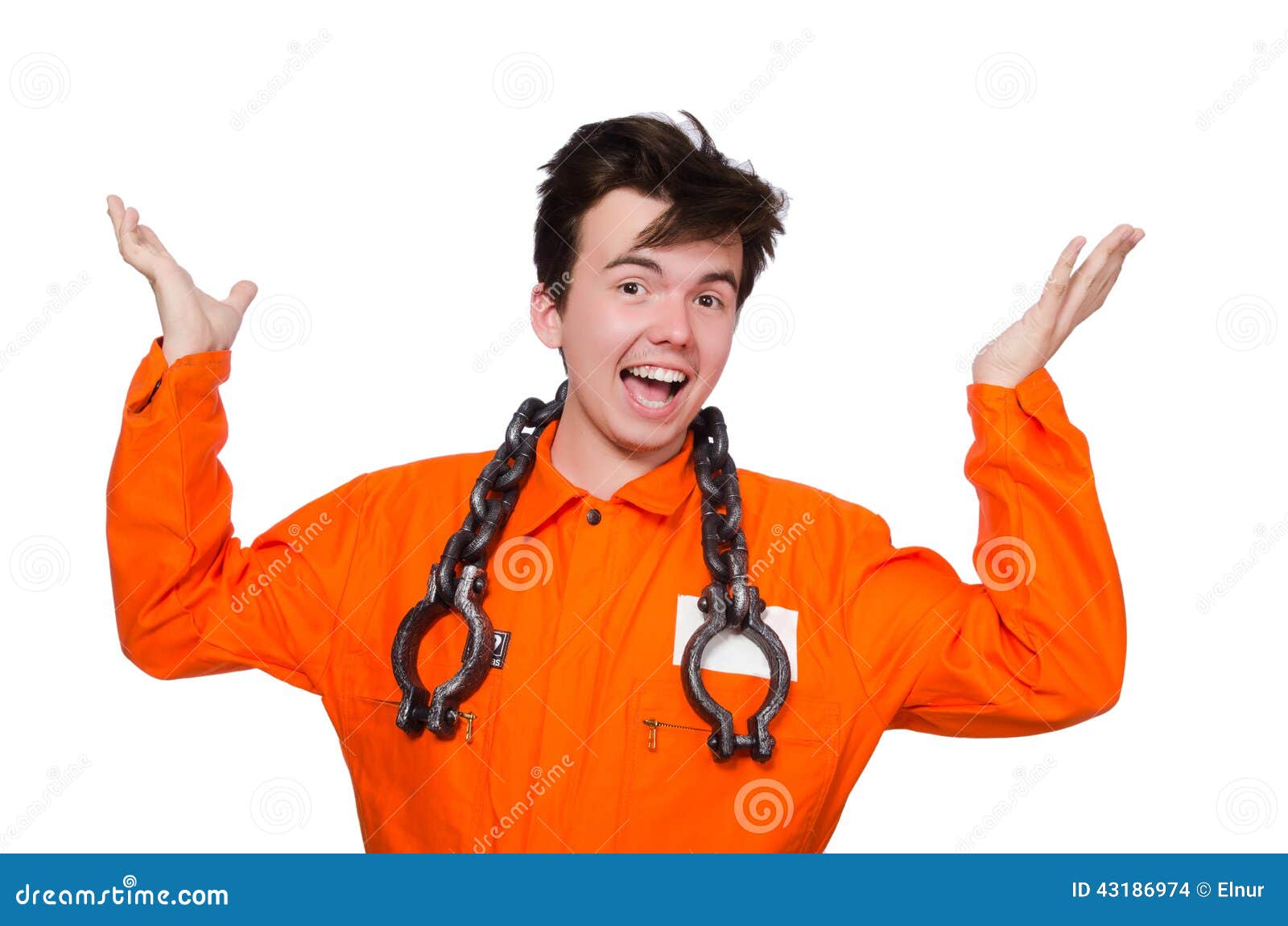 Young Inmate with Chains Isolated Stock Photo - Image of convict ...