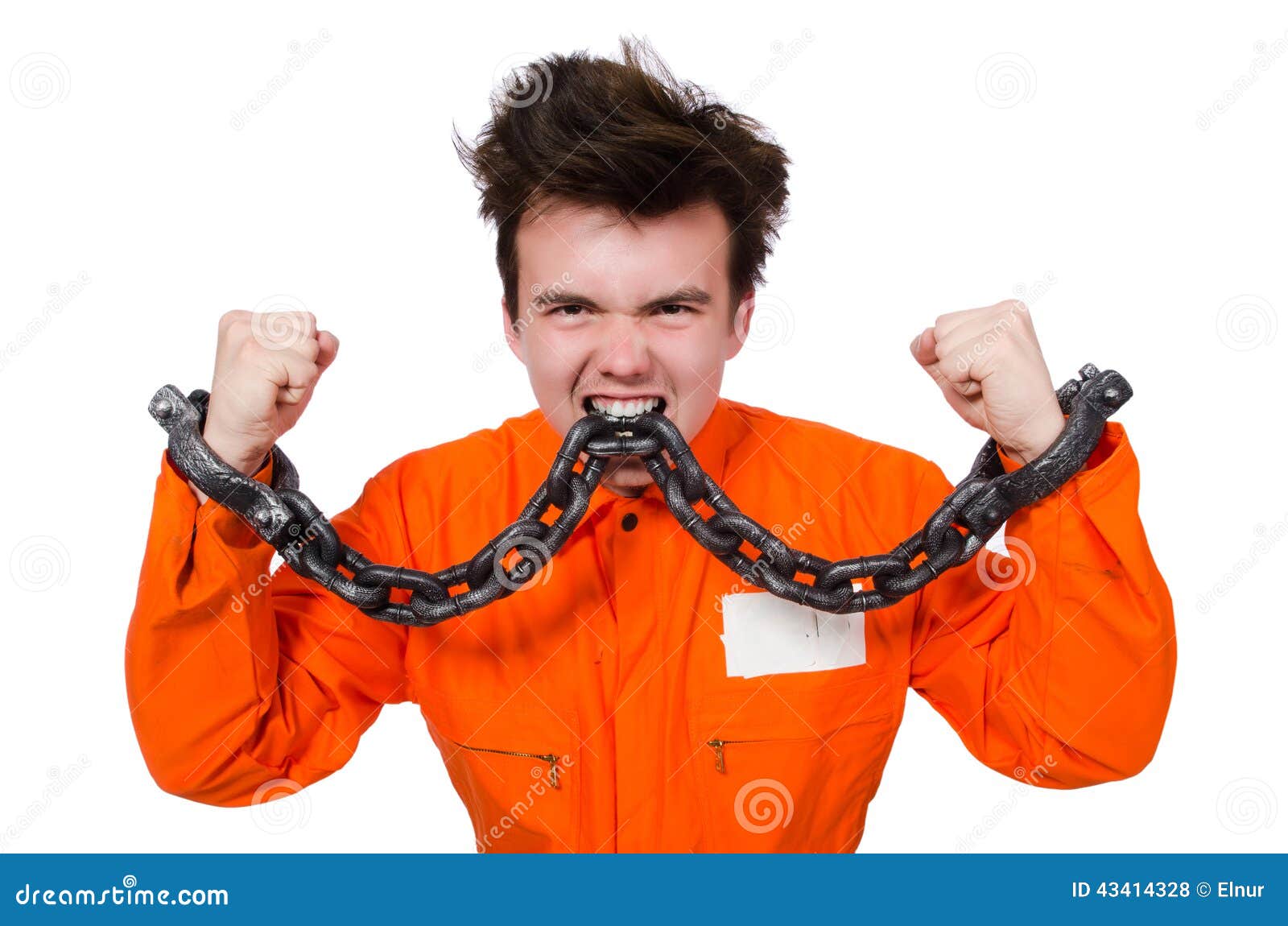 Young Inmate with Chains Isolated Stock Photo - Image of freedom ...