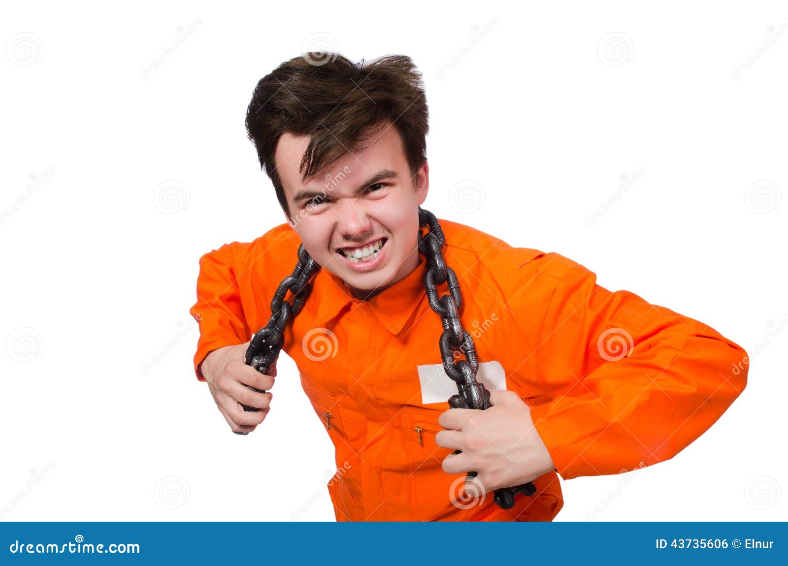 Young inmate with chains stock photo. Image of detention - 43735606