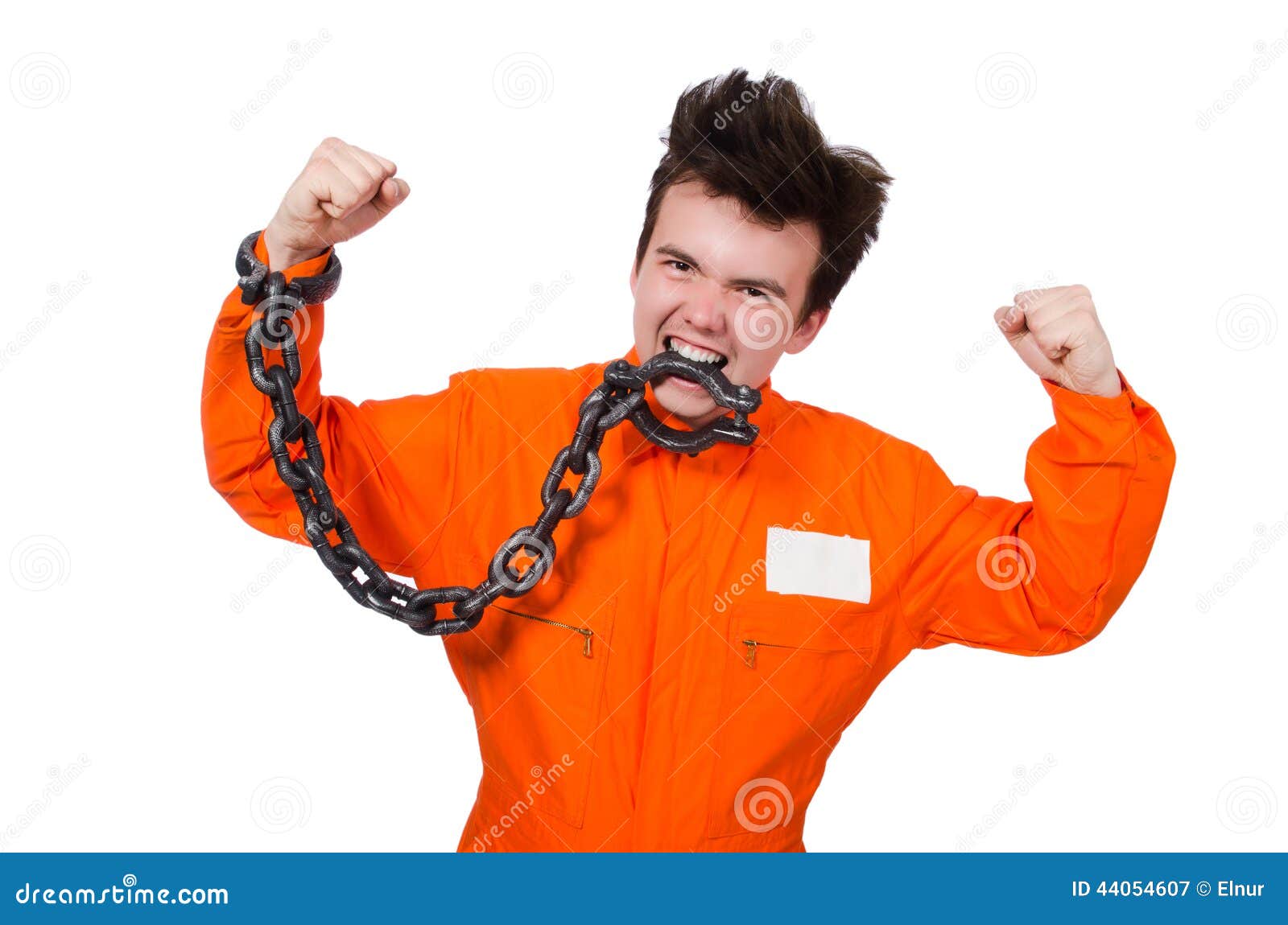 Young Inmate with Chains Isolated Stock Image - Image of inmate, crime ...