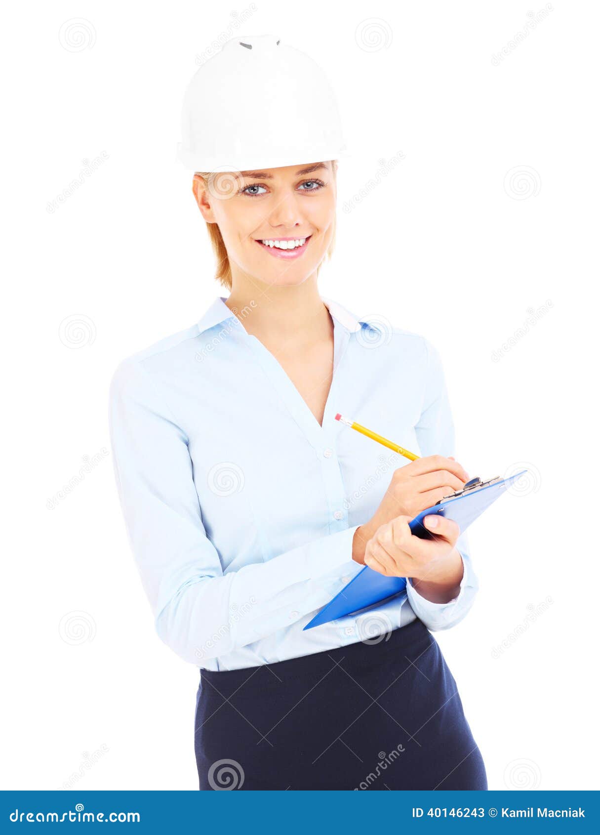 Young Inspector with Documents Stock Image - Image of builder, person ...