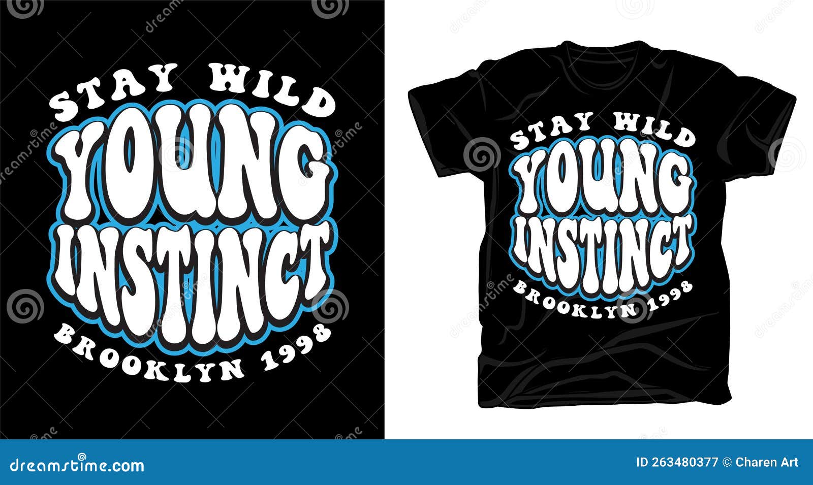 Young Instinct Typography T Shirt Design Stock Vector - Illustration of ...