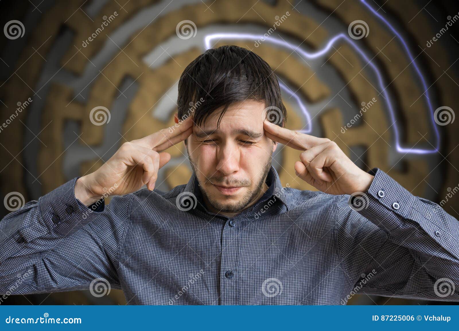 Young Intelligent Man is Thinking and Solving Difficult Task Stock ...