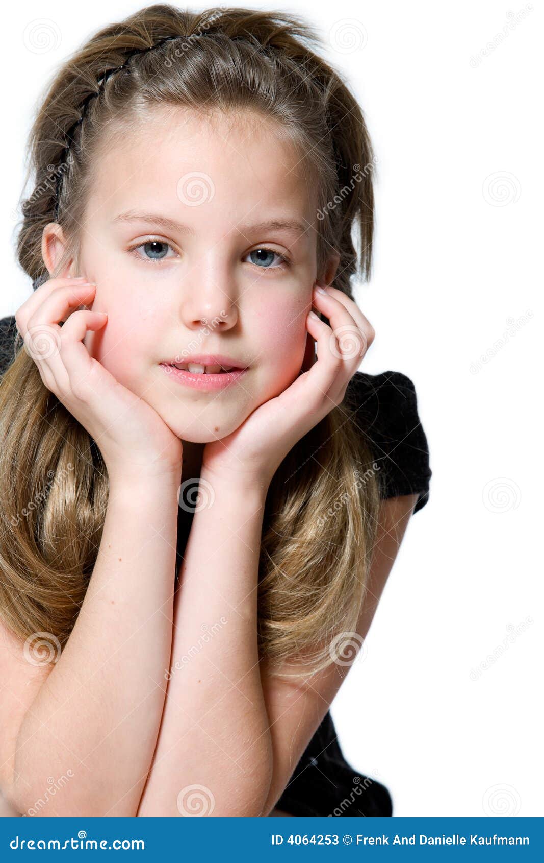 Young interested girl stock image. Image of child, white - 4064253