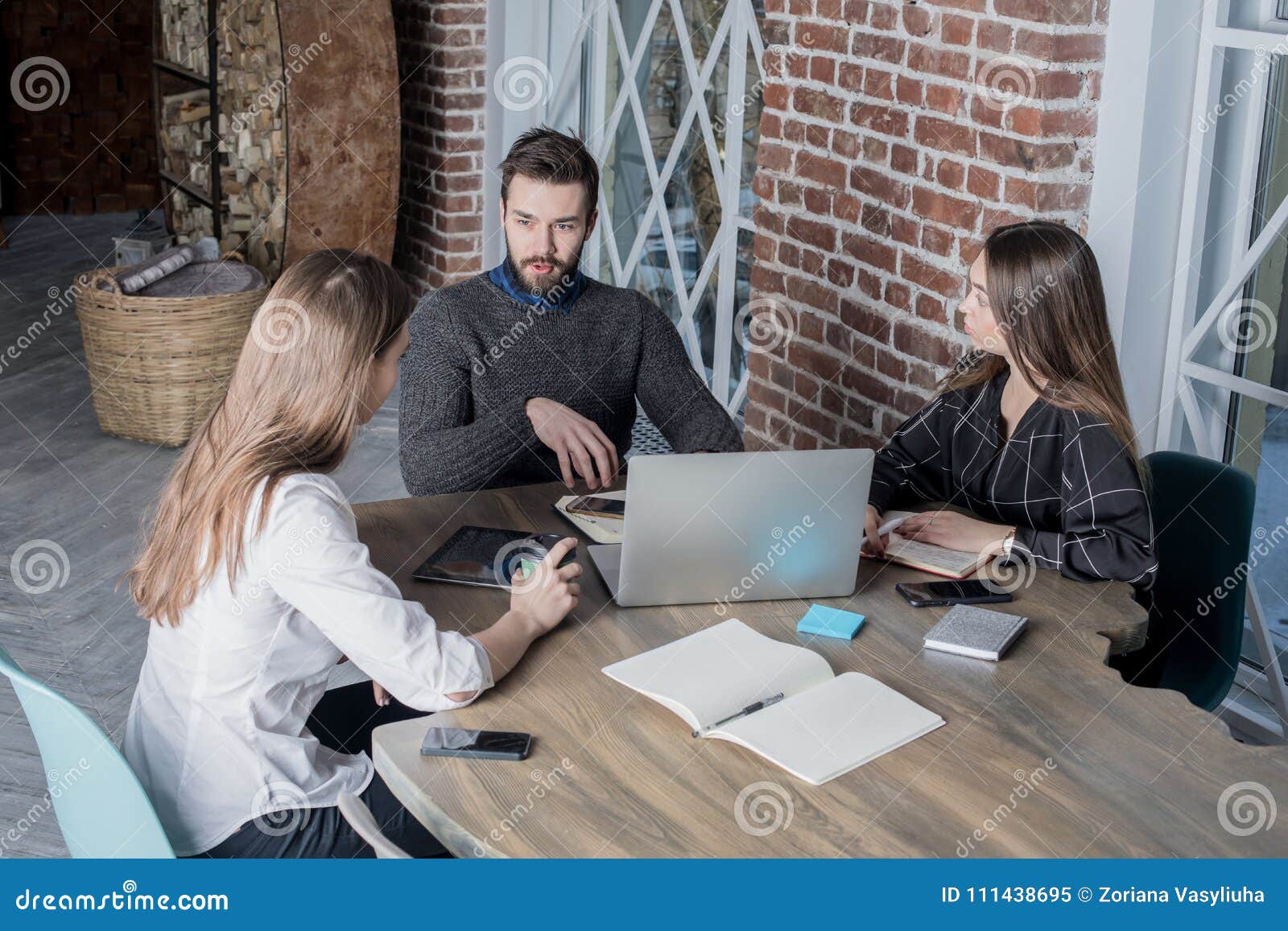 Young International Student Learning Together Sitting in University ...