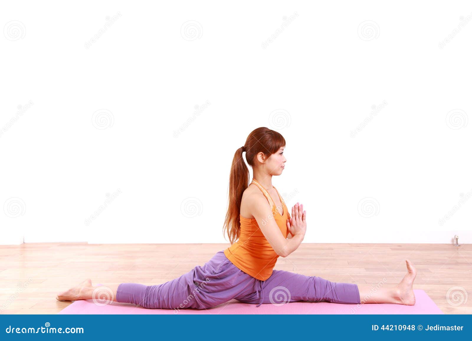 Young Japanese Woman Doing YOGA Stock Photo - Image of health ...