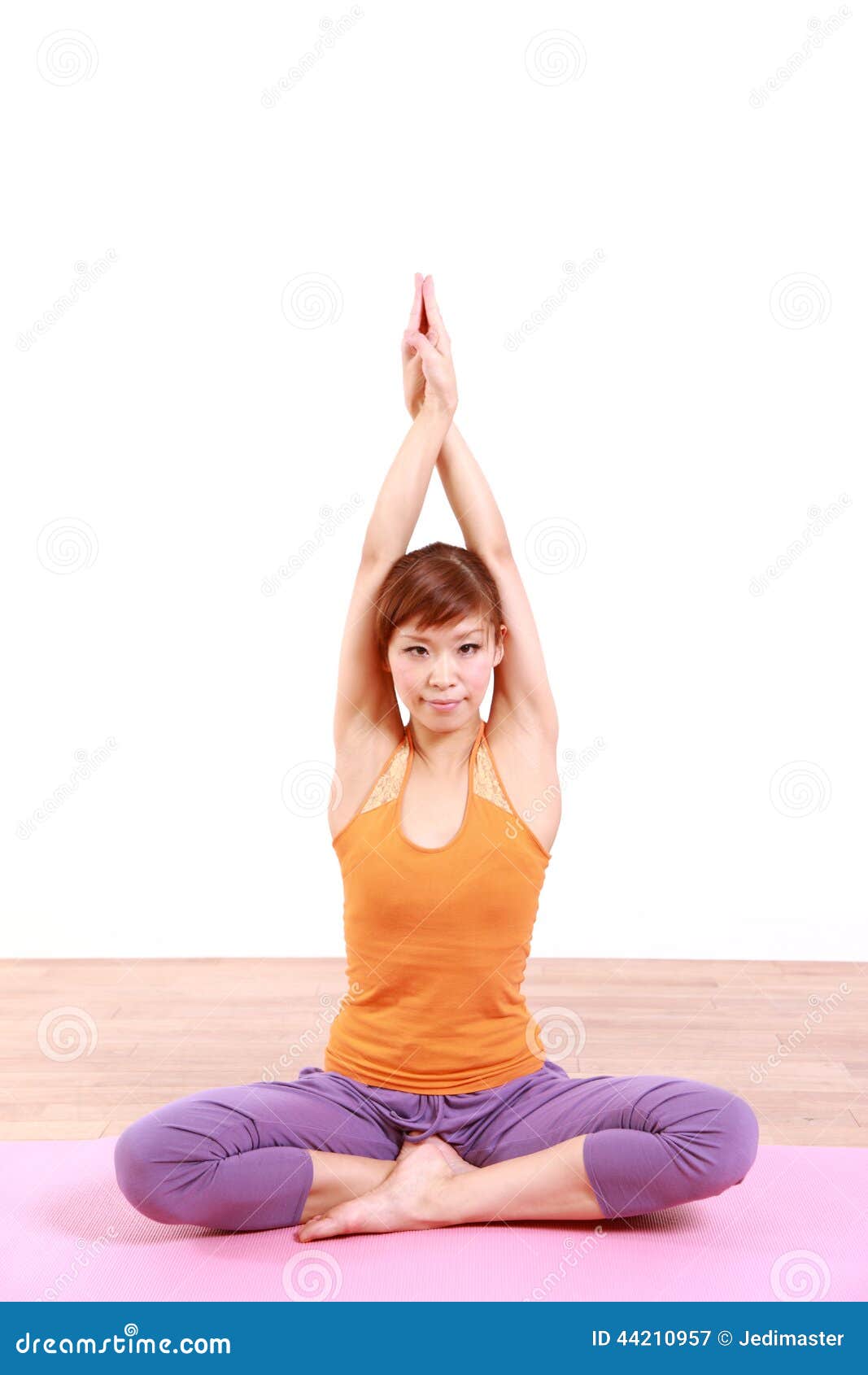 Young Japanese Woman Doing YOGA Stock Image - Image of person, pray ...