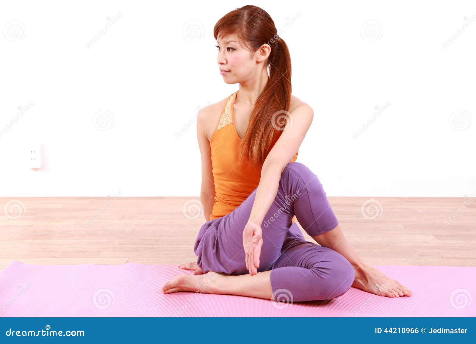 Young Japanese Woman Doing YOGA Stock Photo - Image of adult, mental ...