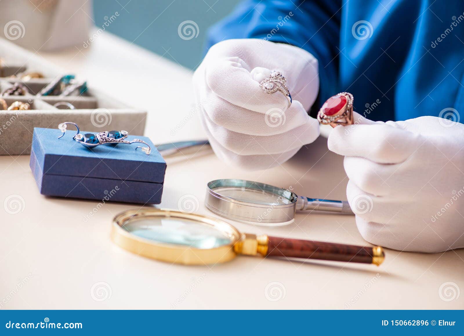 The Young Jeweler Working in His Workshop Stock Photo - Image of ...