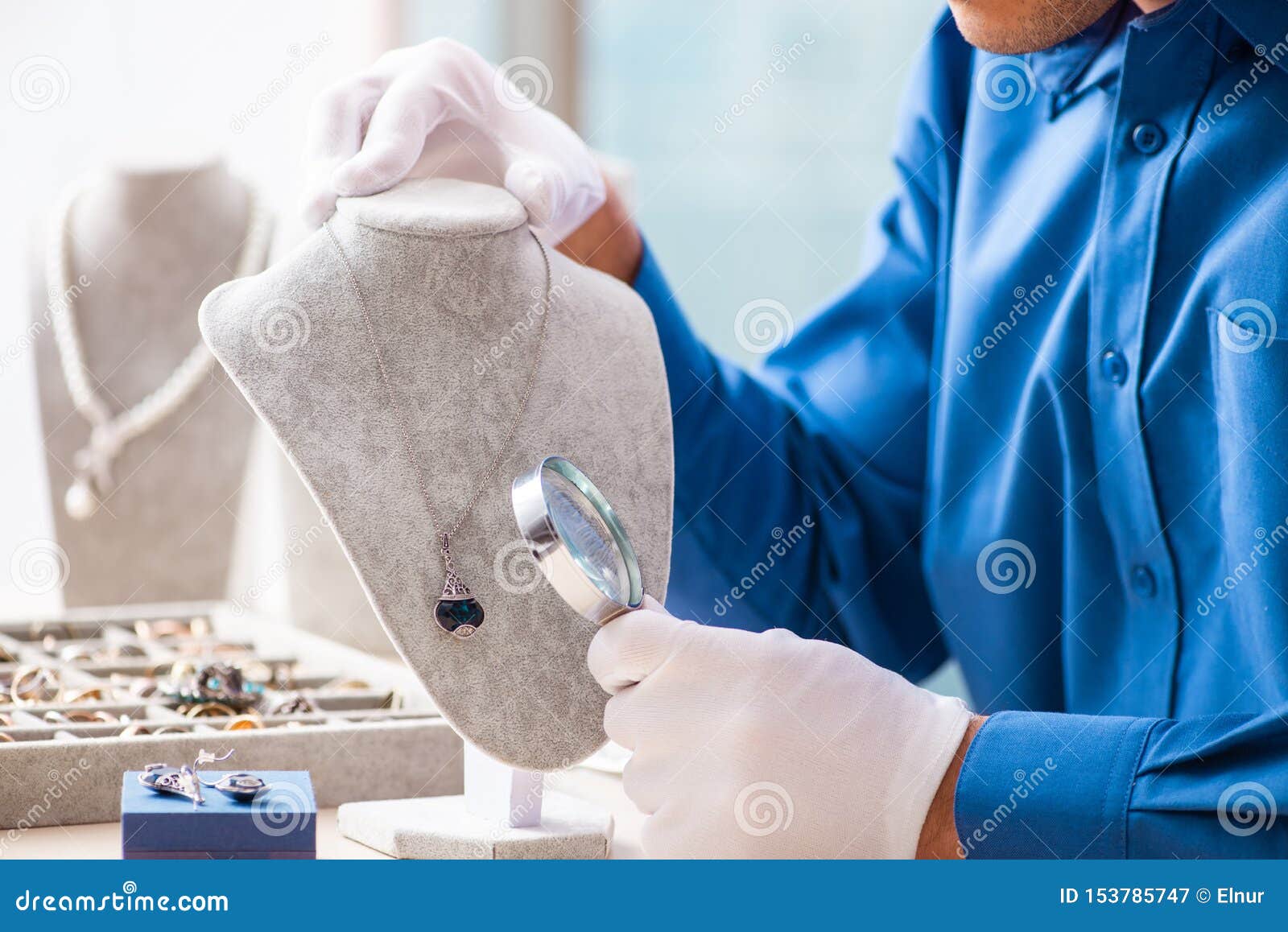 Young Jeweler Working in His Workshop Stock Image - Image of diamond ...