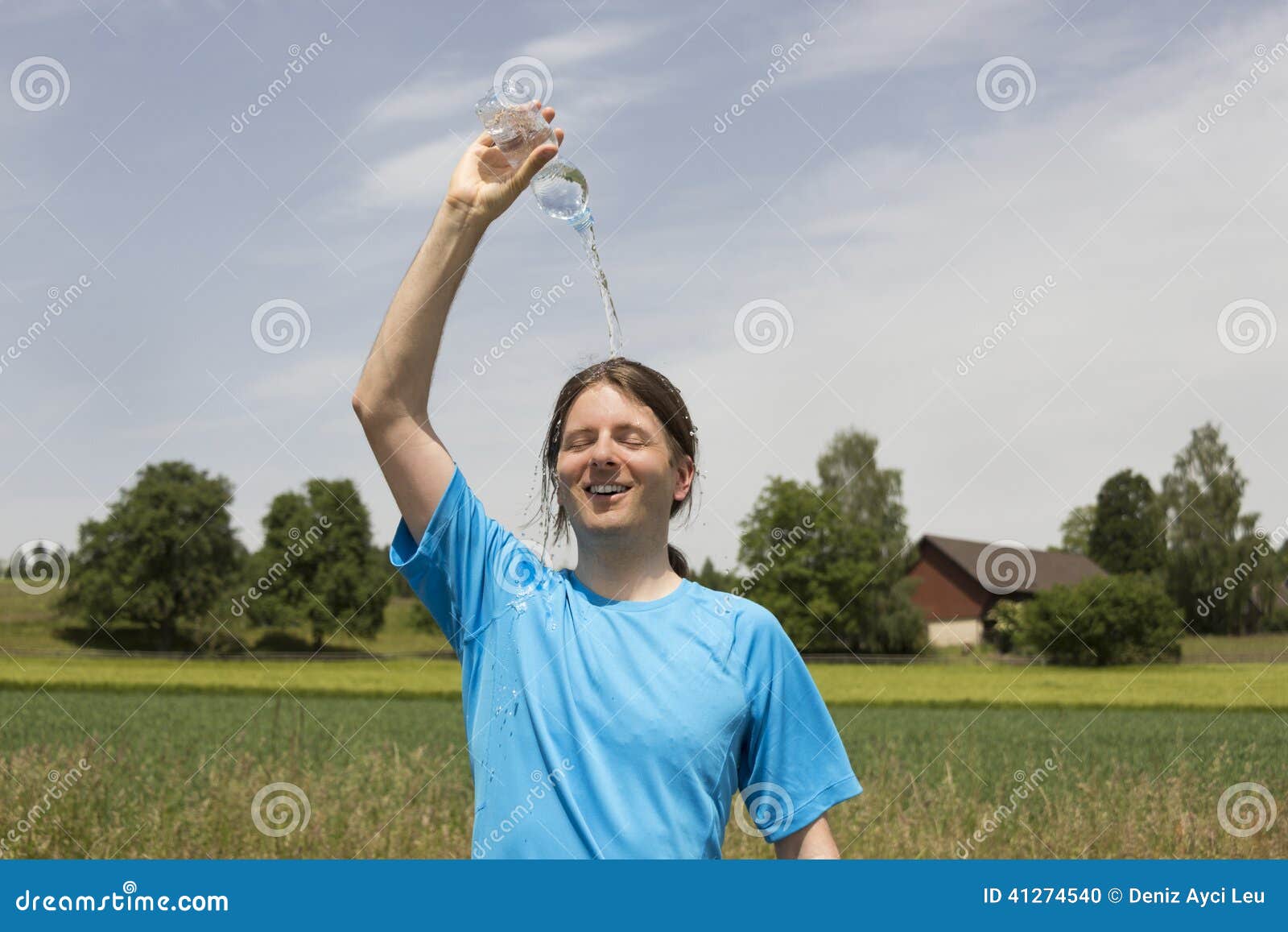 Young Jogger Refreshing after Sports Stock Photo - Image of refresh ...