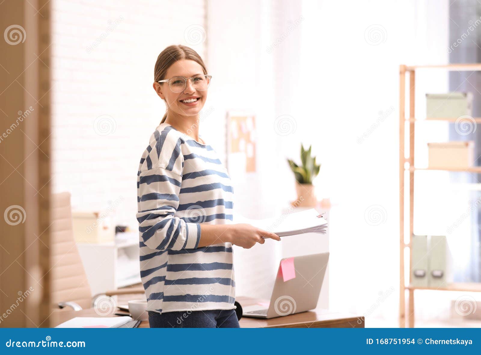 Young Journalist at Workplace in Office Stock Photo - Image of ...