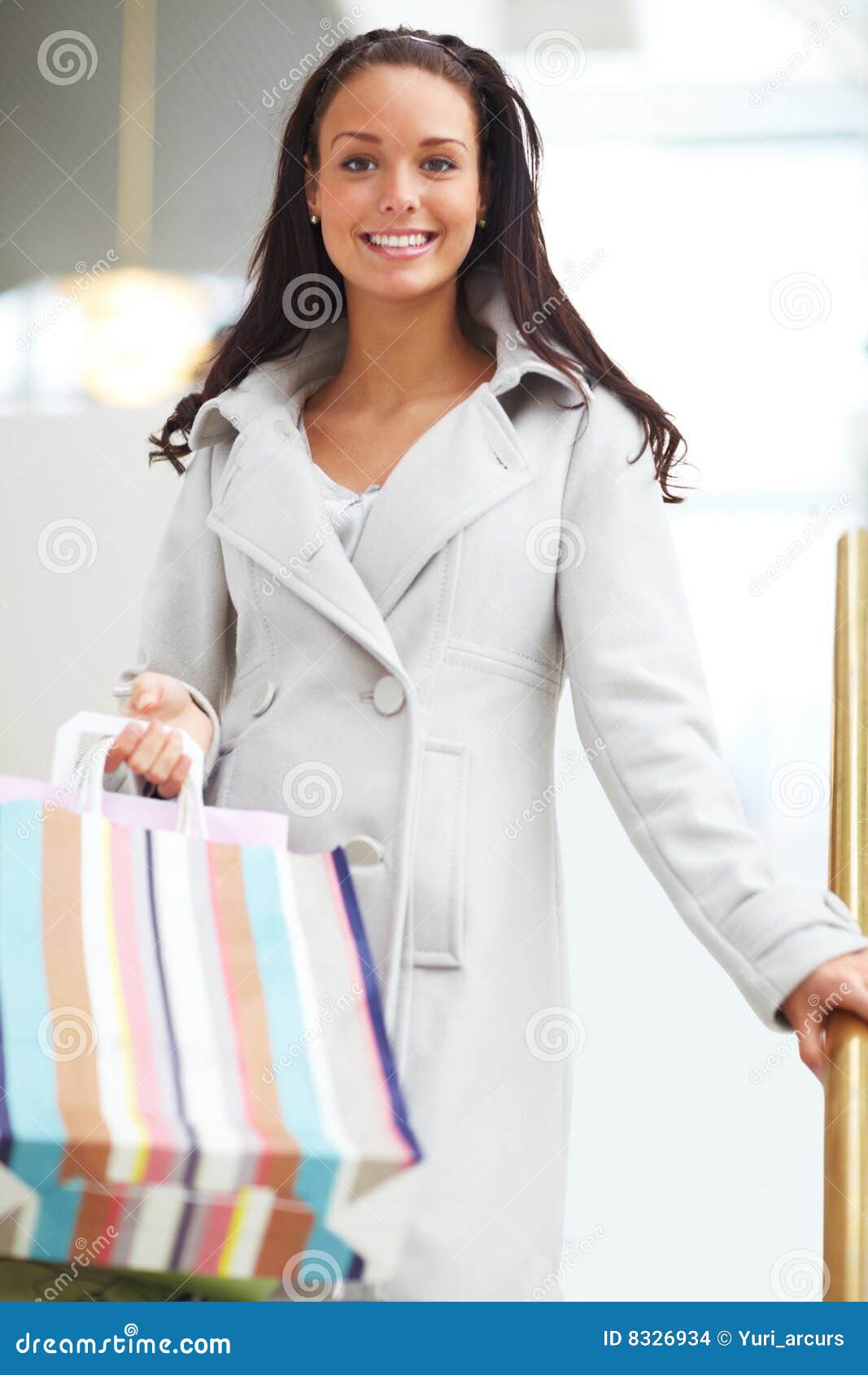 Young Joyful Lady with Her Shopping Bags Stock Photo - Image of ...