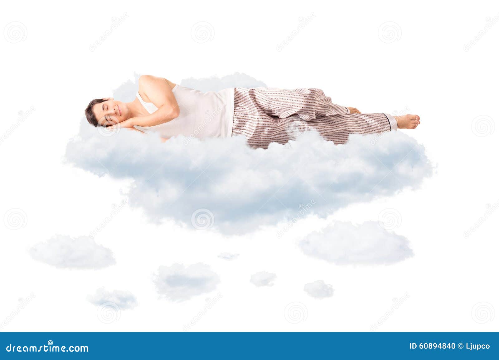 Young Joyful Man Sleeping On A Cloud Stock Photo - Image: 60894840 Young Joyful Man Sleeping On A Cloud Stock Photo - Image: 60894840