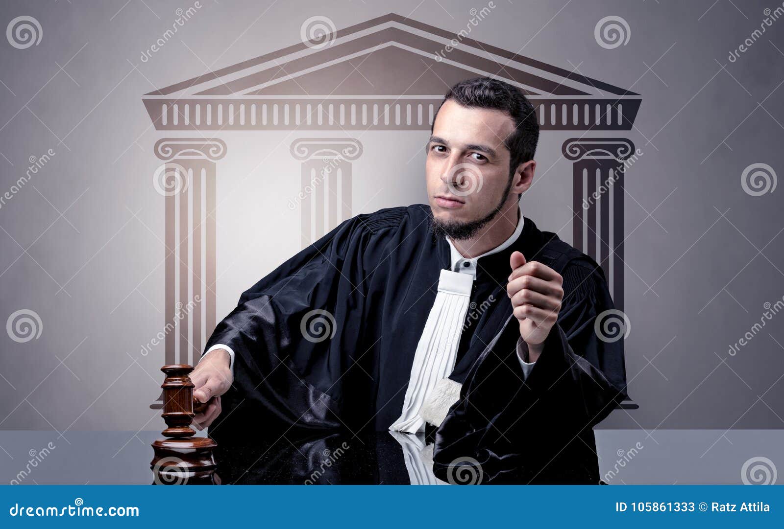 Young Judge Making Decision Stock Image - Image of career, mallet ...