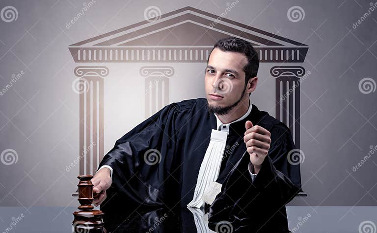 Young Judge Making Decision Stock Image - Image of career, mallet ...