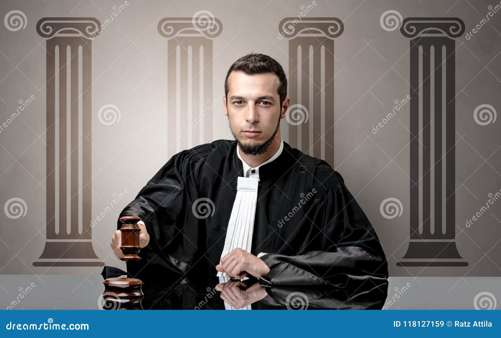 Young Judge Making Decision Stock Image - Image of justice, court ...